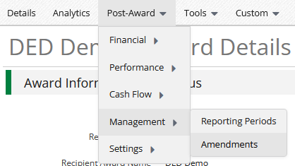How to Create / Submit an Amendment – DED Grants Help Center