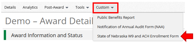 Action Item #2 - Complete W9 & ACH Form – DED Grants Help Center